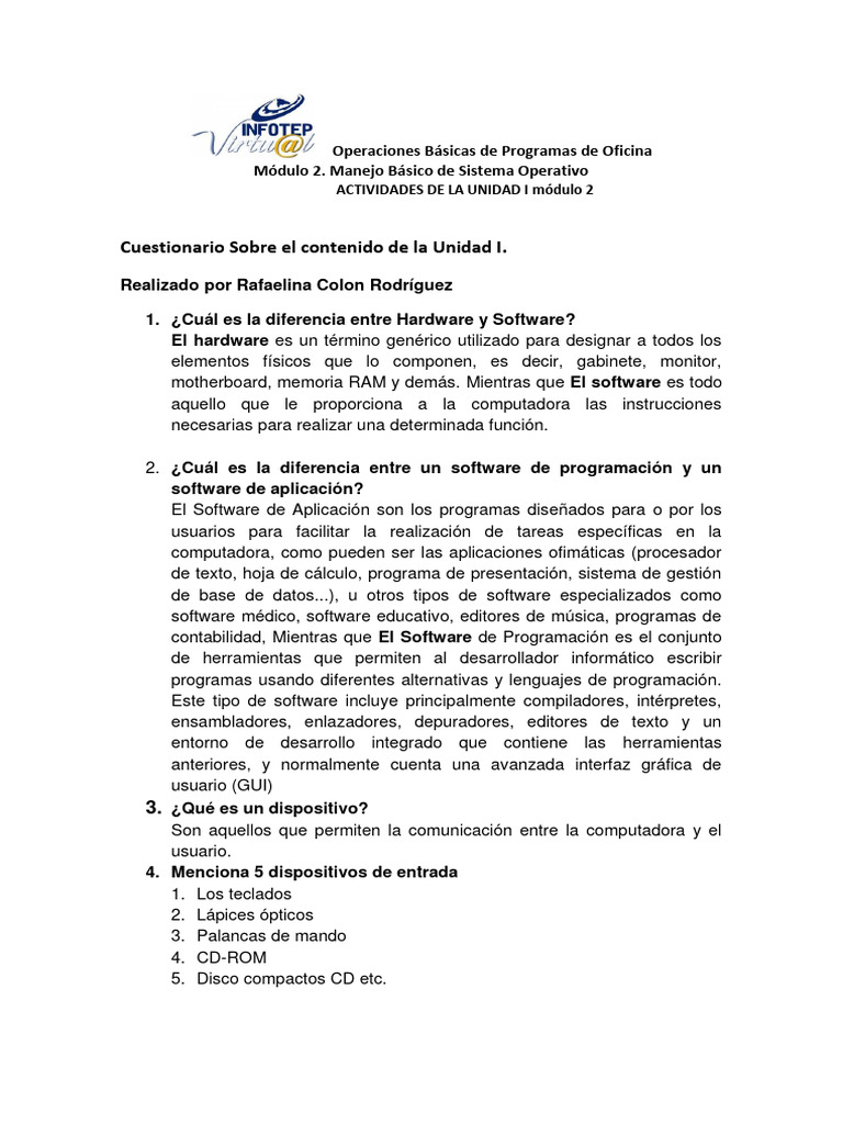 Actividad 1 - Módulo 2 (1) PAQ. OFFICE | PDF | Hardware de la computadora | Programación