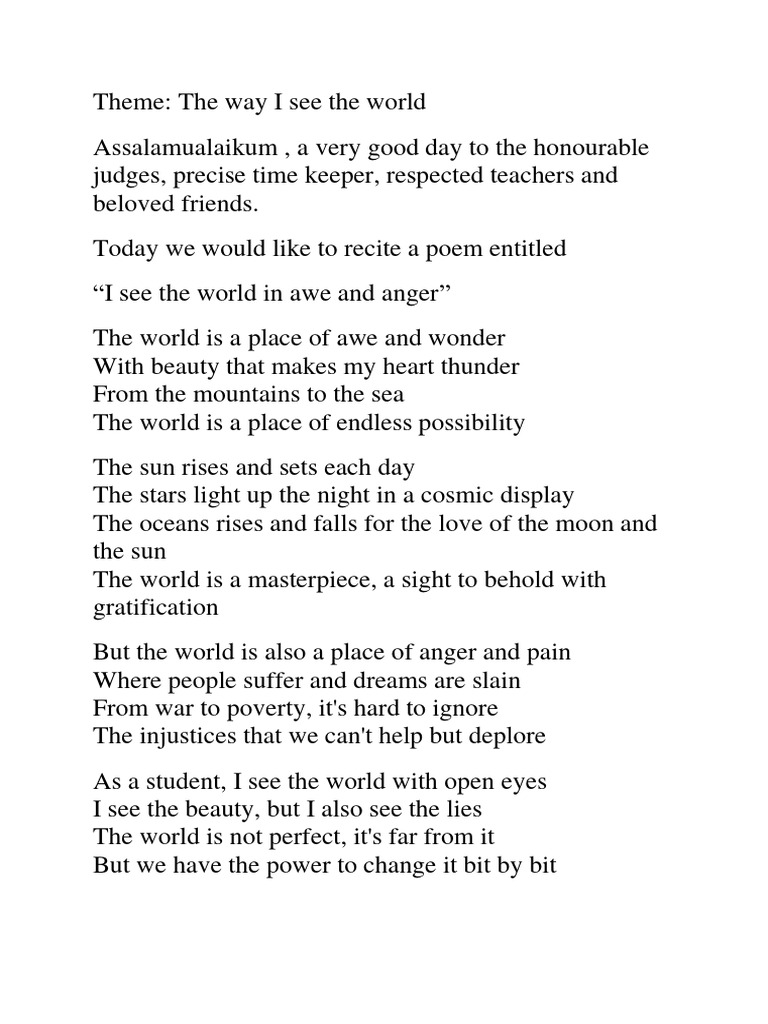 I See The World in Awe and Anger-Skps | PDF | Art | Religion & Spirituality