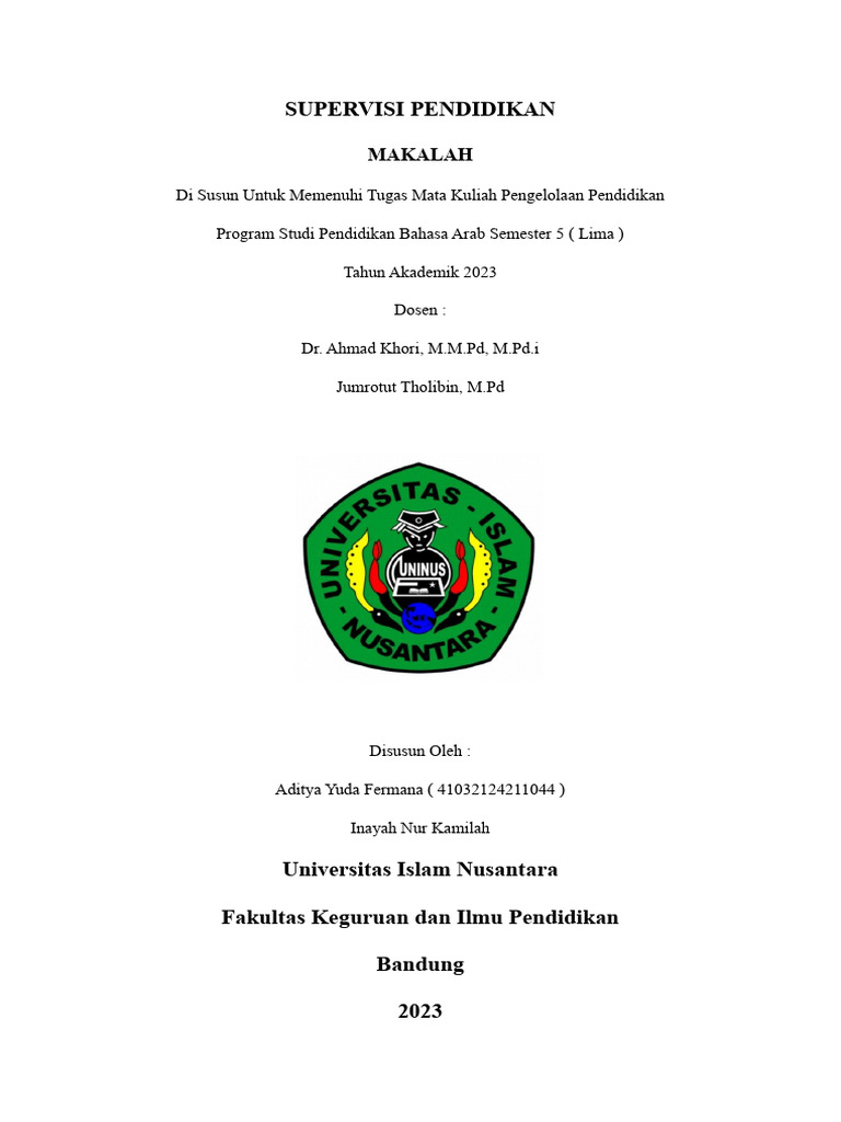 Fungsi dan Strategi Supervisi Pendidikan | PDF