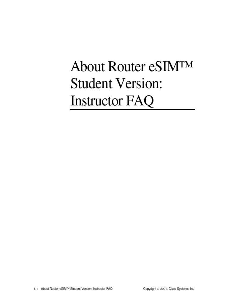 Router eSIM v1 Instructor | PDF | Router (Computing) | Computer Networking