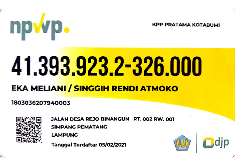 Eka Meliani - NPWP | PDF