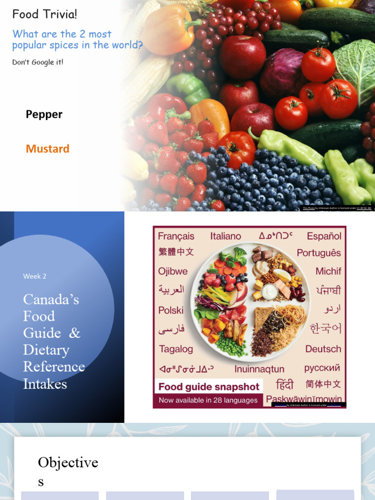Nutrition Science & Canada's Food Guide | PDF | Diet (Nutrition) | Diet ...