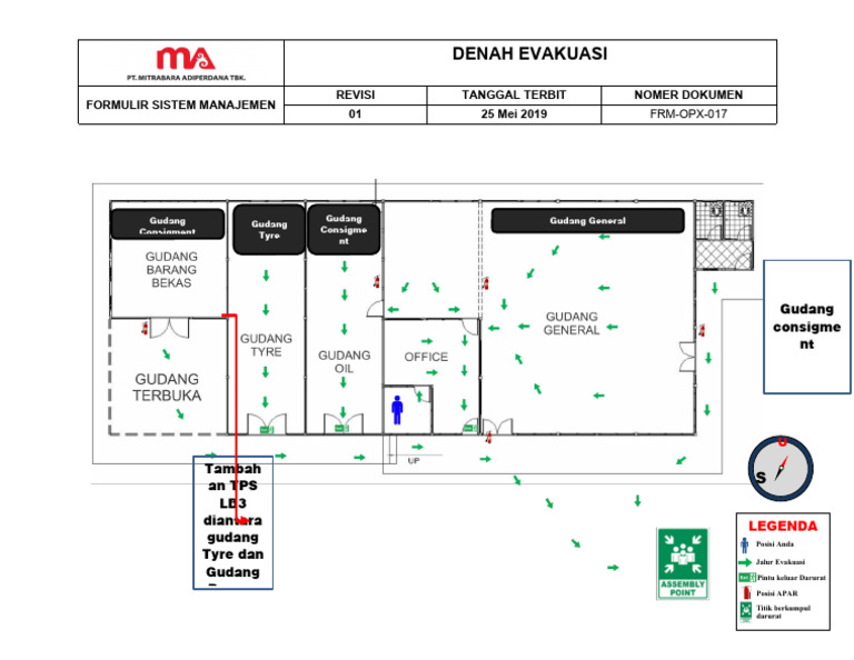 Denah Evakuasi Warehouse Loreh Revisi.1 | PDF