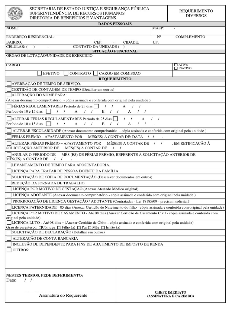 Requerimento Diversos | PDF