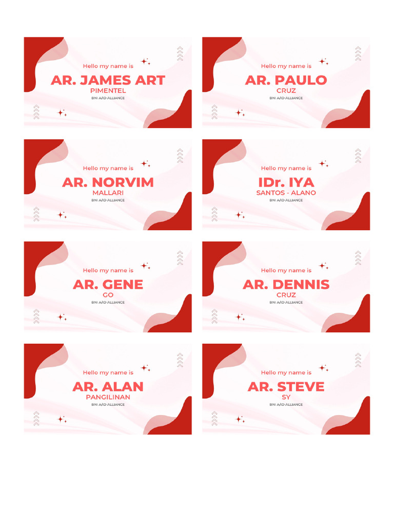 Name Tags For Print | PDF