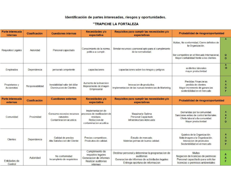 Matriz Partes Interesadas | PDF