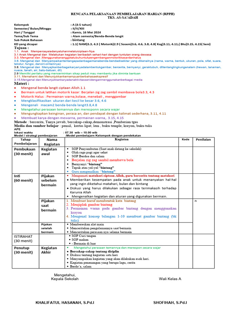 RPP Kelompok A Xample | PDF