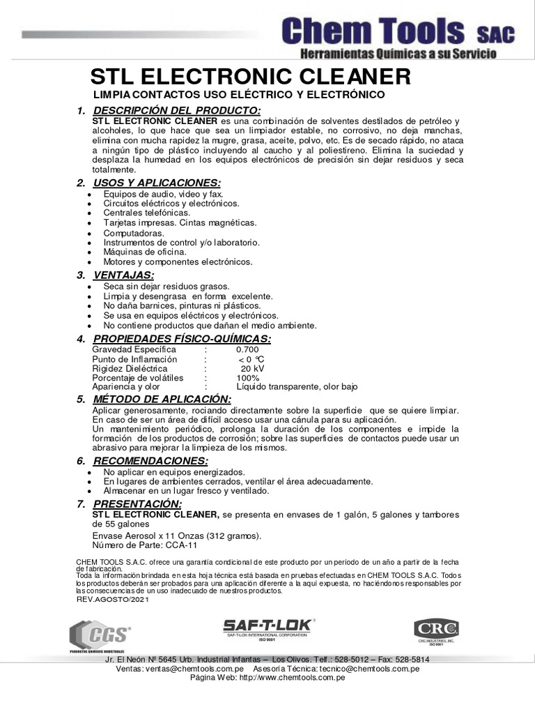 Ht Stl Electronic Cleaner | PDF