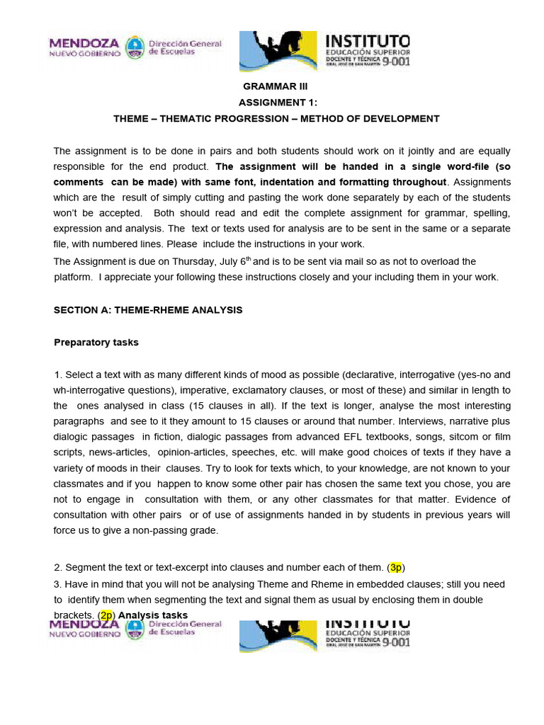 GRAMMAR III - Assignment - 1 - 2021 | PDF | Clause | Grammar