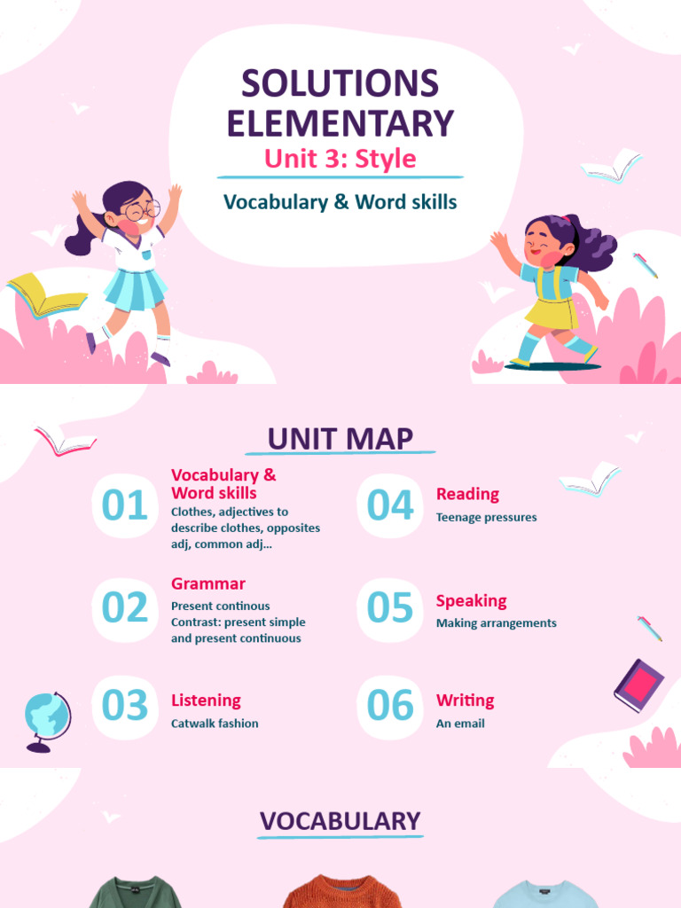 Solutions Elementary - Unit 3A - Style (Vocabulary and Word Skills ...