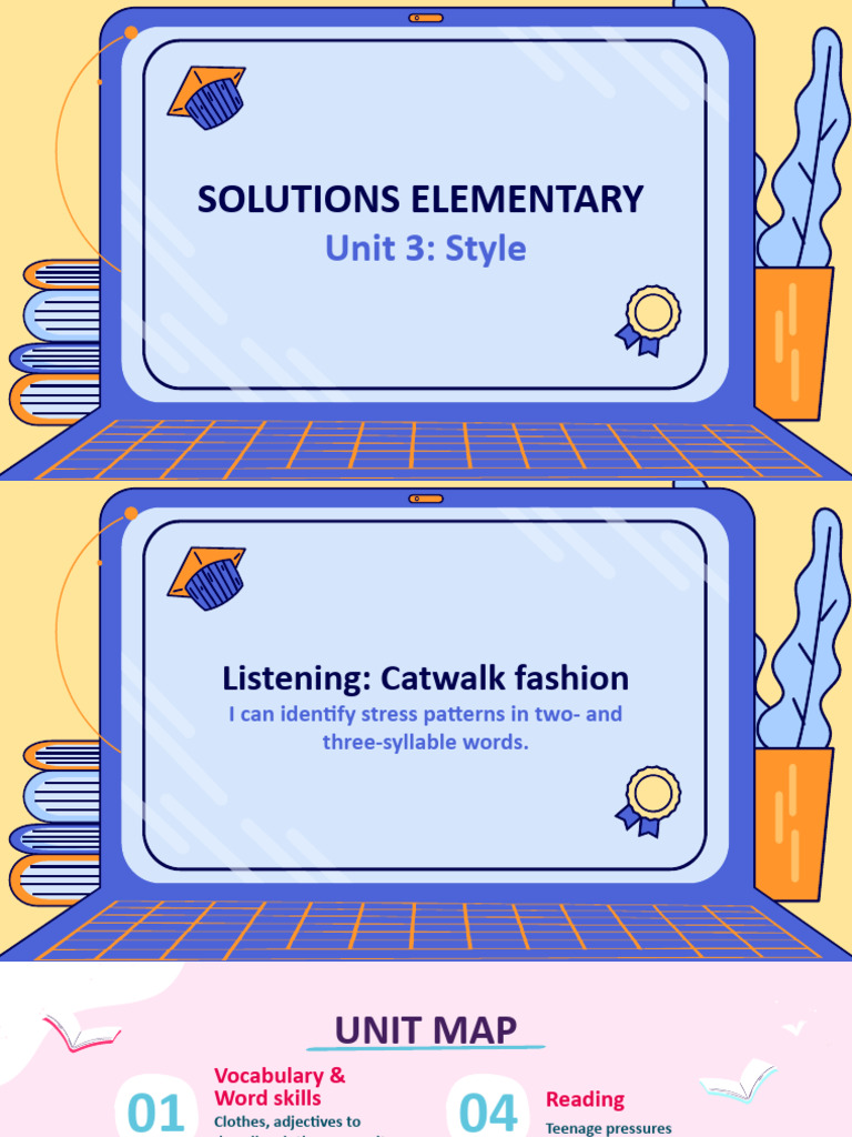 Solutions Elementary - Unit 3C - Style (Listening) | PDF | Stress (Linguistics) | Clothing