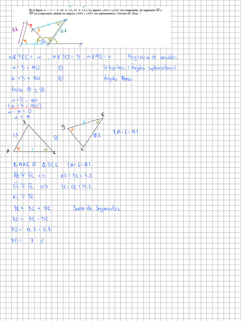 ejercicios triangulos | PDF