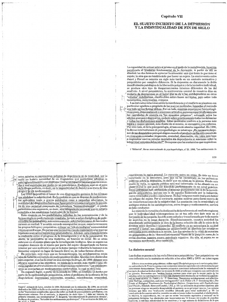 Ehrenberg La Fatiga de Ser Uno Mismo. Cap 7 | PDF