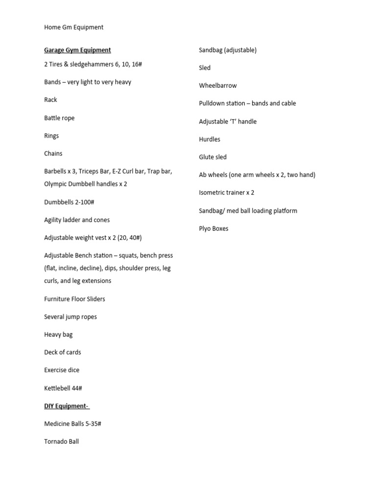 Home Gym Equipment | PDF | History