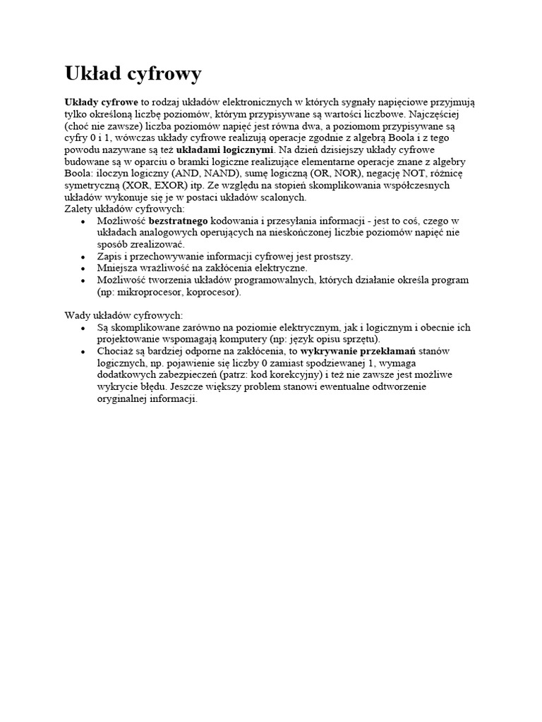 2 Podstawowe Układ Cyfrowy | PDF