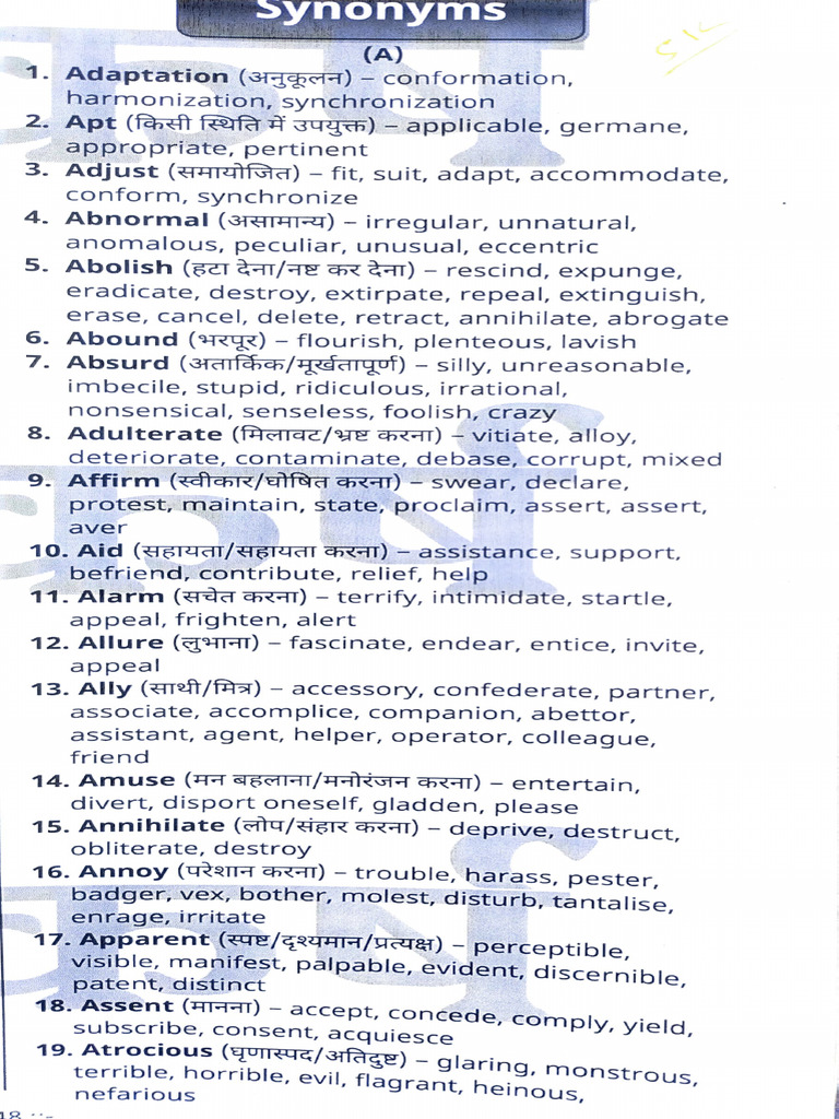 Synonyms | PDF | Intimate Relationships