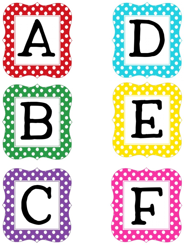 Multi Polka Dot Letters Uppercase | PDF