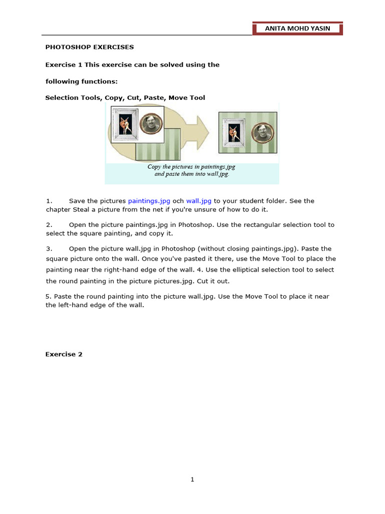 Exercise 1 8 | PDF | Image Editing | Adobe Photoshop