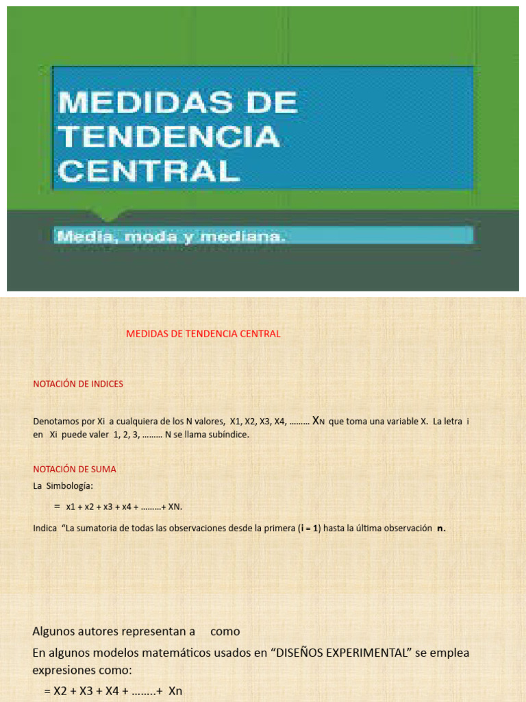 4 Clase-Medidas de Tendencia Central. Media Aritmética. Media ...