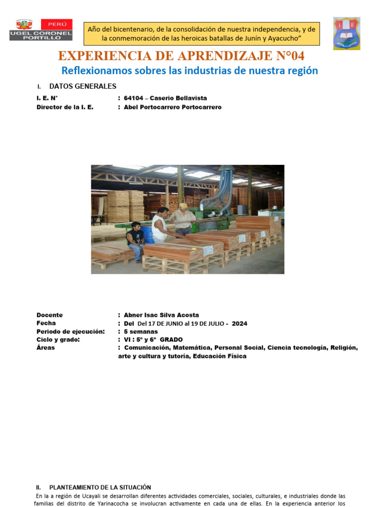 Experiencia De Aprendizaje 04 Pdf Aprendizaje Evaluación