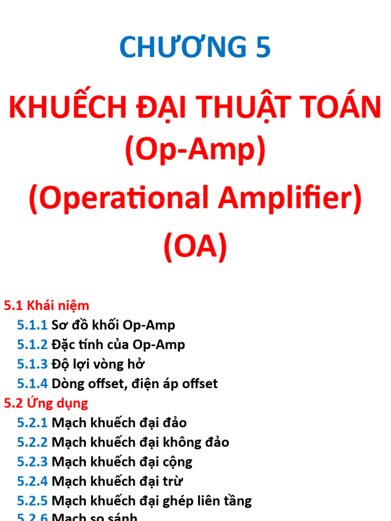 ch5 - KĐ Thuat Toan (Op-Amp) - 6t | PDF