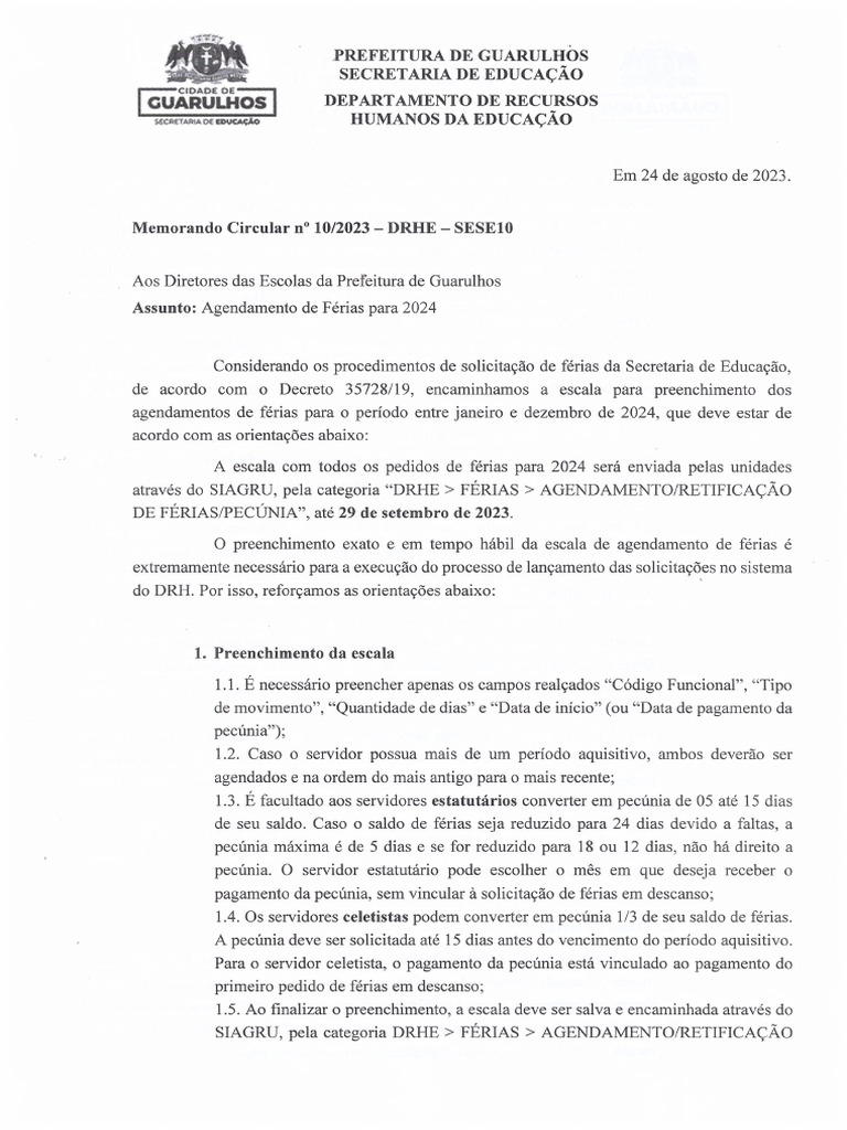 Memorando_Circular_n_10_2023 (1) (1)_cópia | PDF