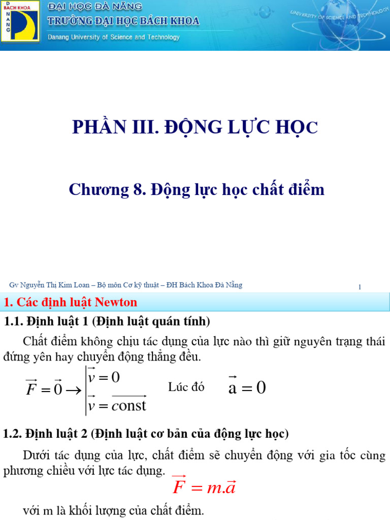 Chuong 8.Động lực học điểm | PDF