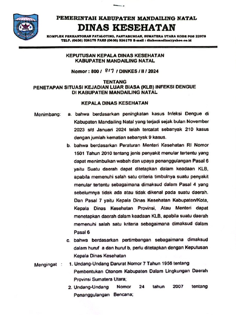 SK KLB Infeksi Dengue | PDF