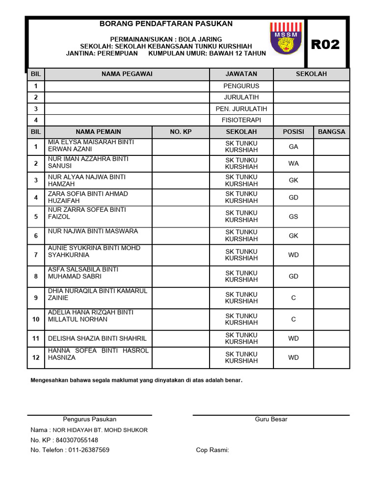 BORANG RO2 (2) | PDF