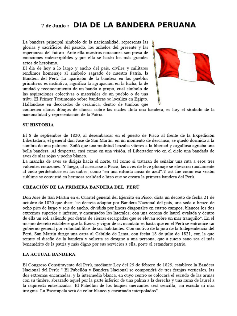 Dia de La Bandera Peruana | PDF | Bandera