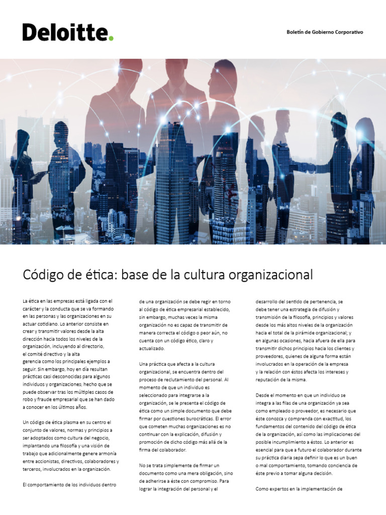 2 Bo 2021 Codigo de Etica Base de La Cultura Organizacional | PDF