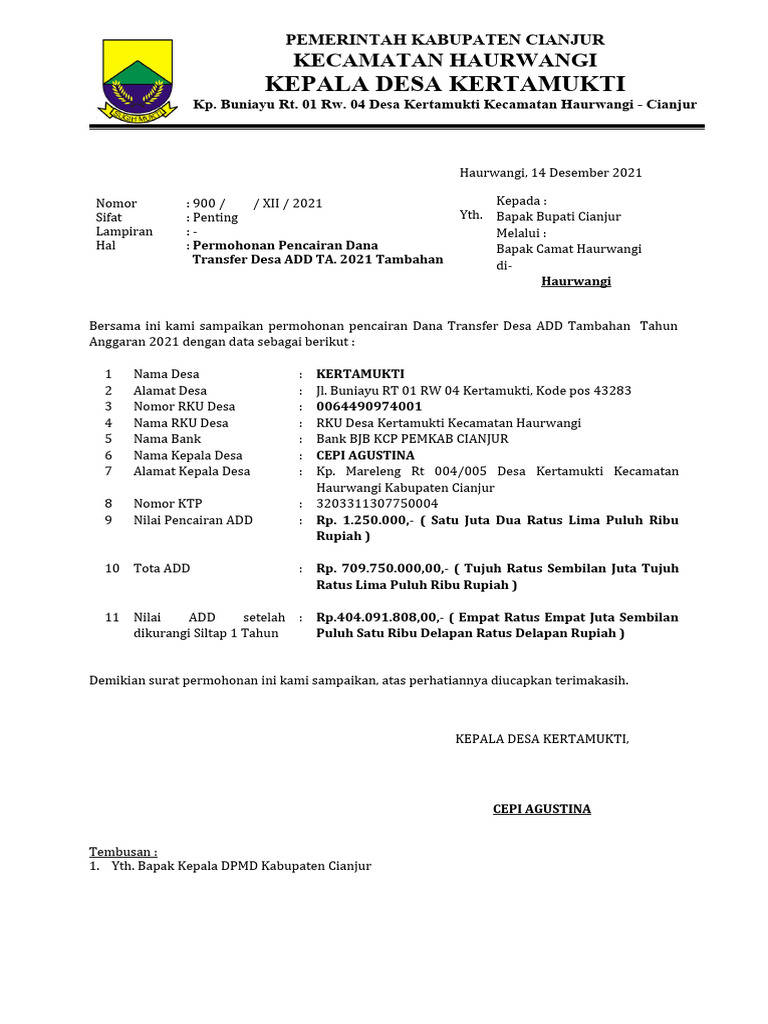 1.permohonan Rekom ADD T2 2021 | PDF