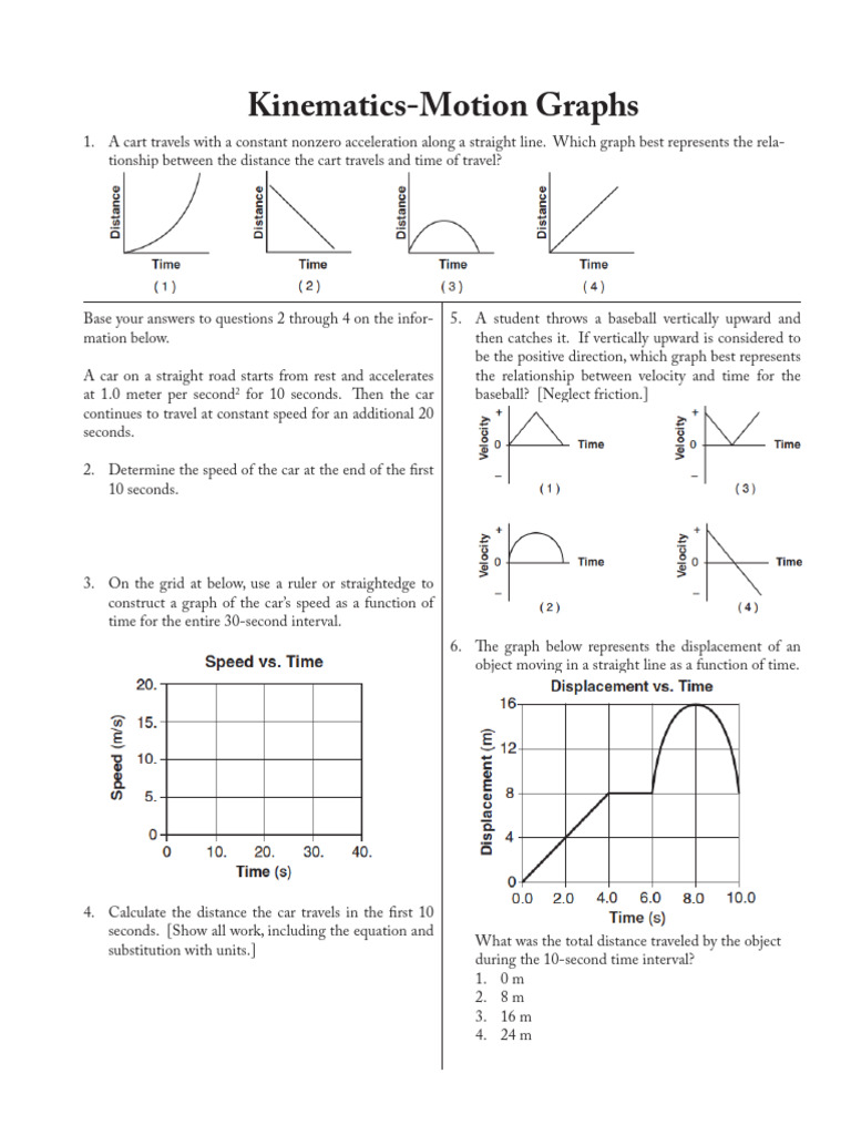 Kinematics-Motion Graphs | PDF | Acceleration | Velocity