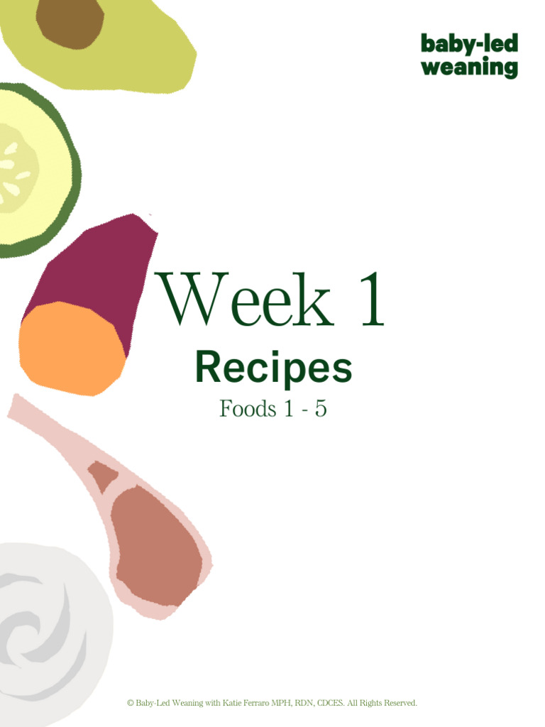 BLW Week - 1 - Recipes | PDF | Sweet Potato | Zucchini