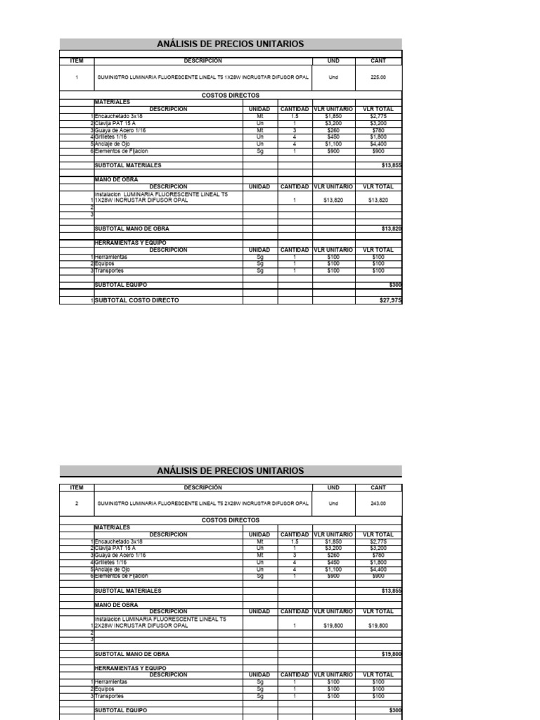 Formato APU S | PDF | Encendiendo | Metales de transición
