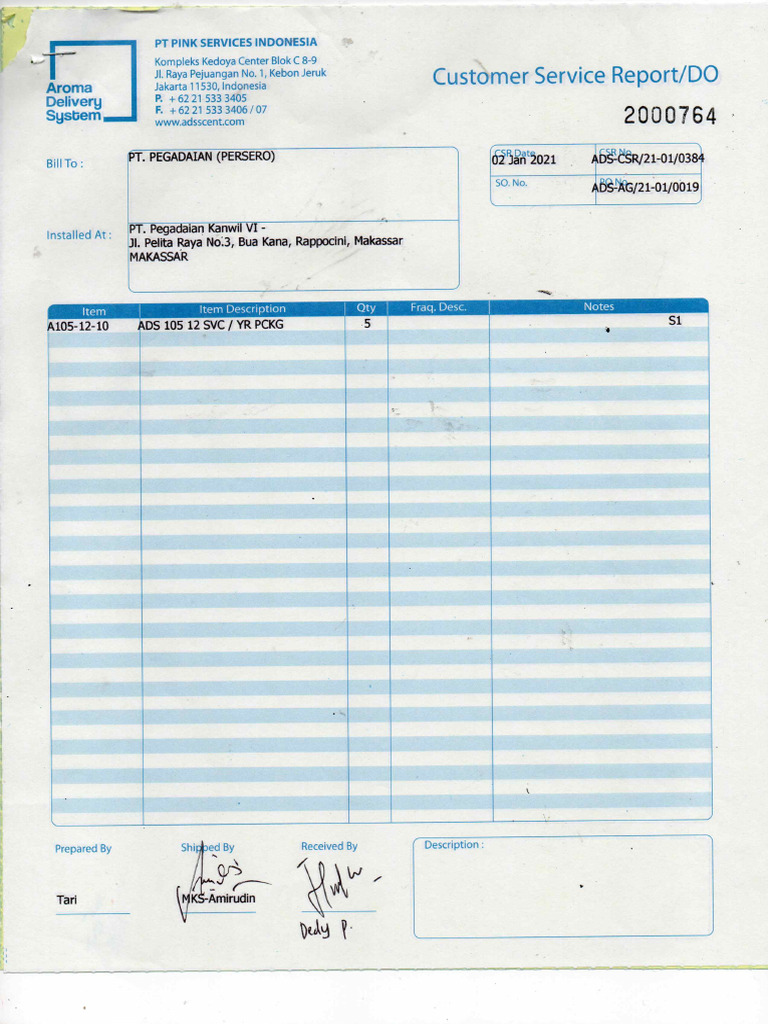 CSR S1 105 - Pegadaian Kanwil VI | PDF