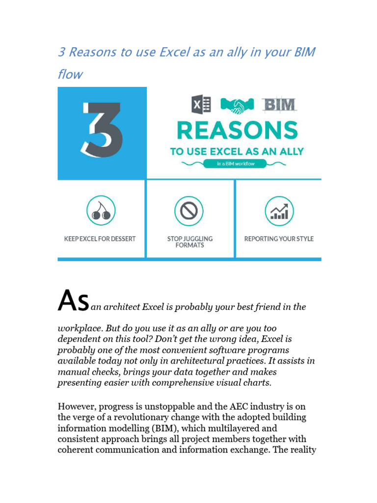 Excel as a BIM Ally for Architects | PDF