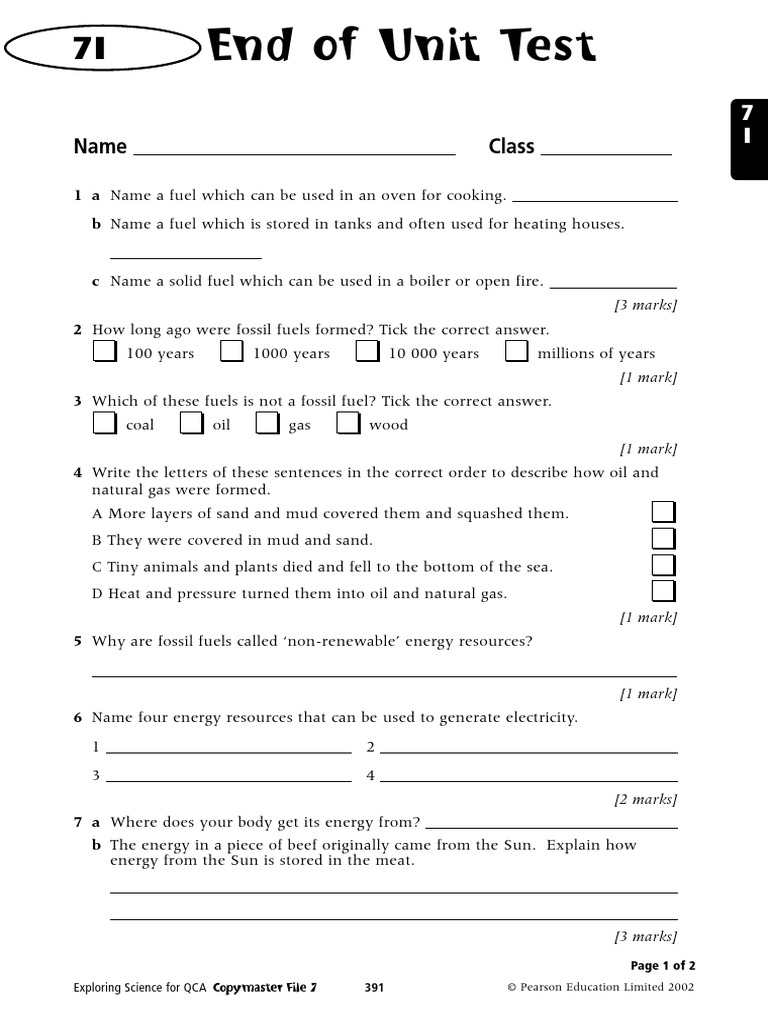 Energy Resources Unit Test | PDF | Fuels | World Energy Resources