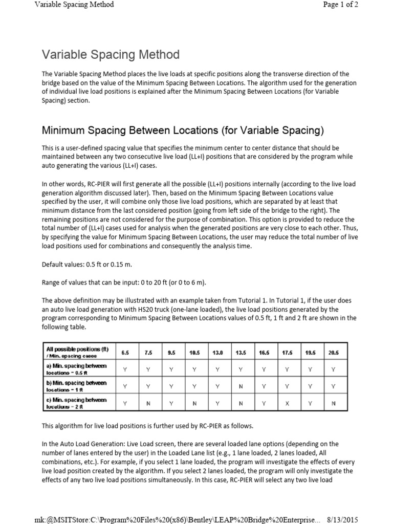 Rc Pier Variable Spacing Method Pdf Structural Load Algorithms