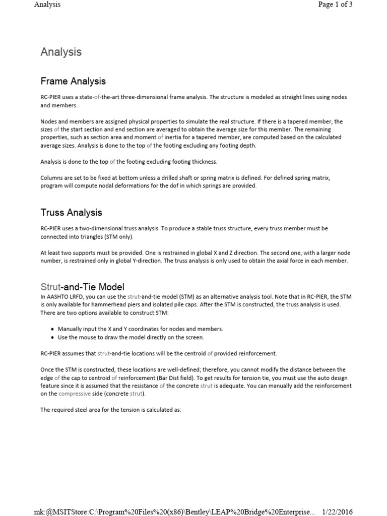 RC-PIER Structural Analysis Overview | PDF | Truss | Concrete