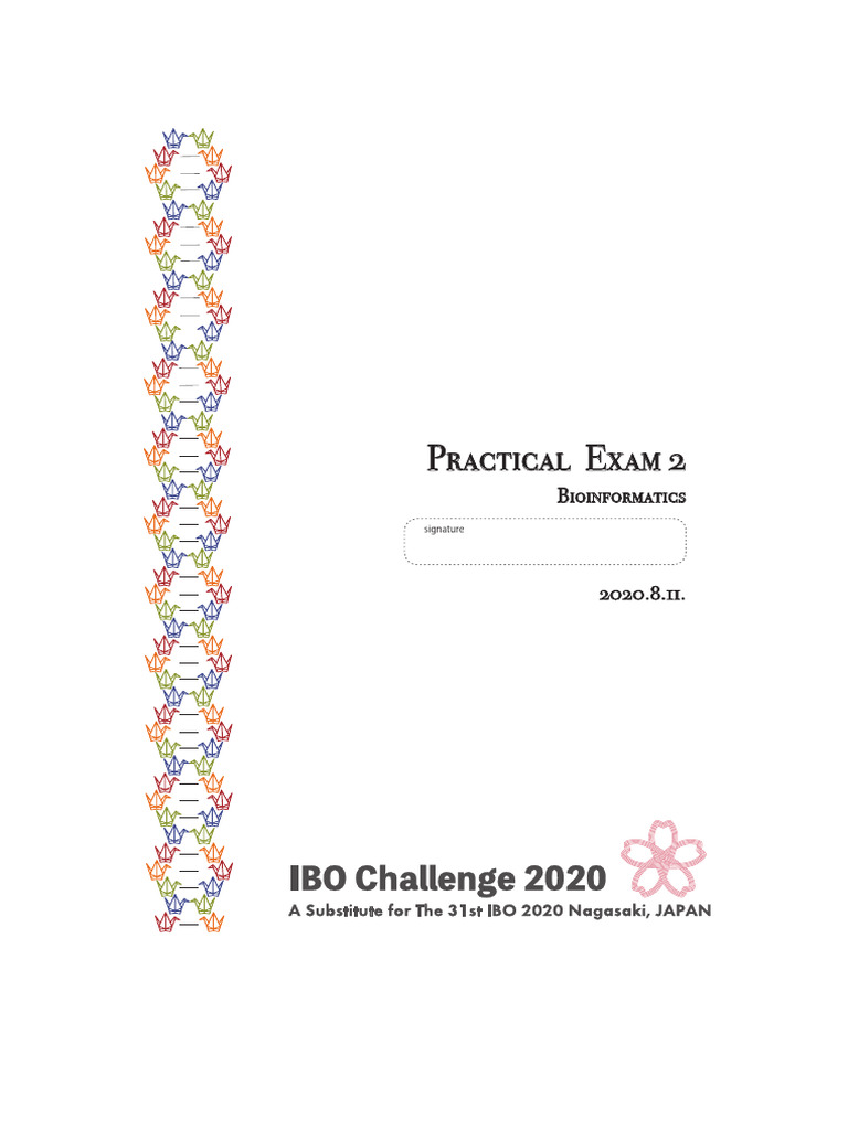 IBO 2020 - Practical 2 Exam (Bioinformatics ...