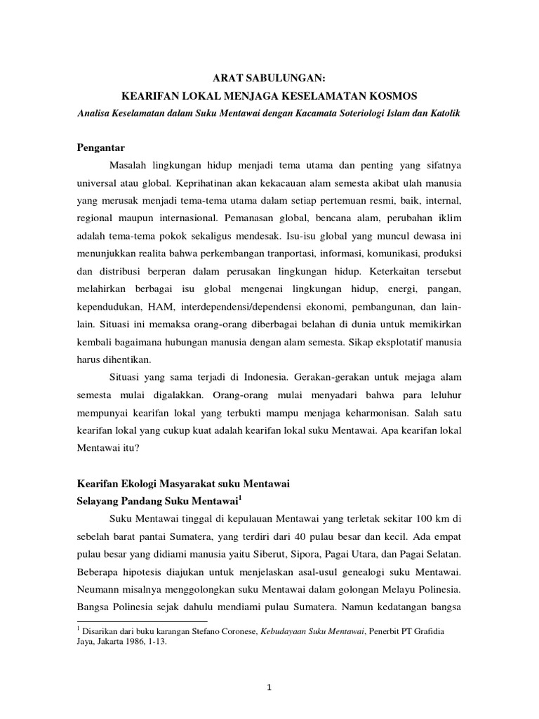 Arat Sabulungan Kearifan Lokal Menjaga K | PDF