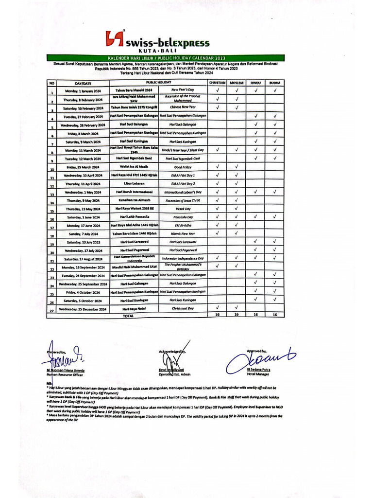 Public Holiday 2024 | PDF
