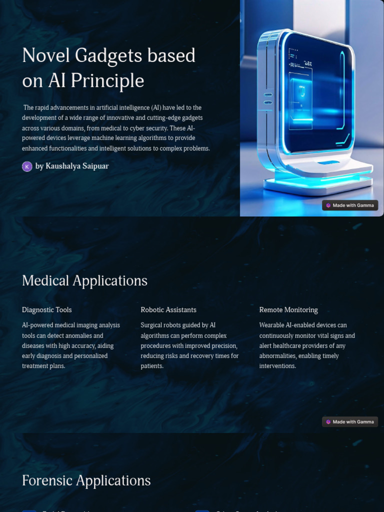 Novel Gadgets Based On AI Principle | PDF | Artificial Intelligence ...