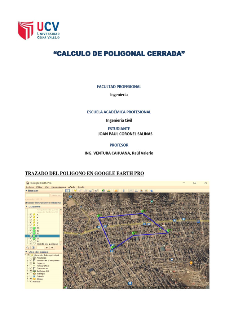 Calculo de Poligonal Cerrada | PDF | Medida Geométrica | Metrología