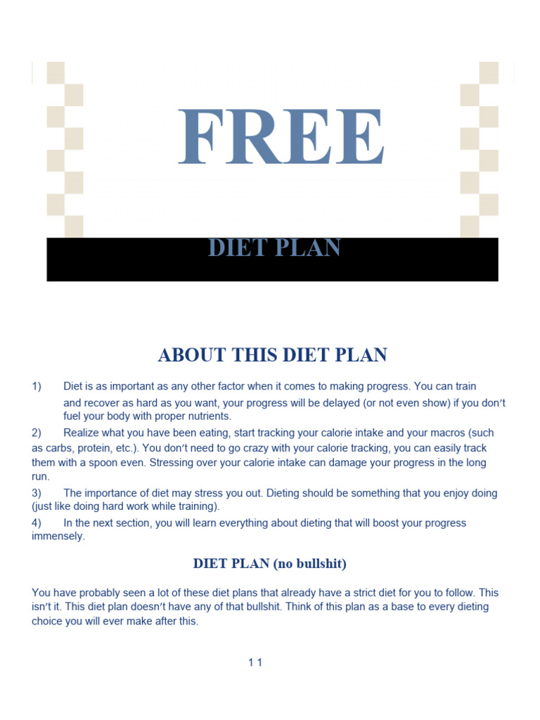 The Perfect Free Diet Plan | PDF | Fat | Diet (Nutrition)