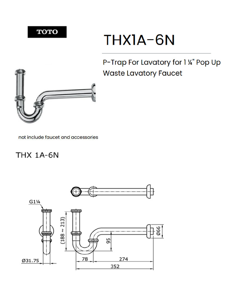 P Trap Lavatory THX 1A-6N | PDF