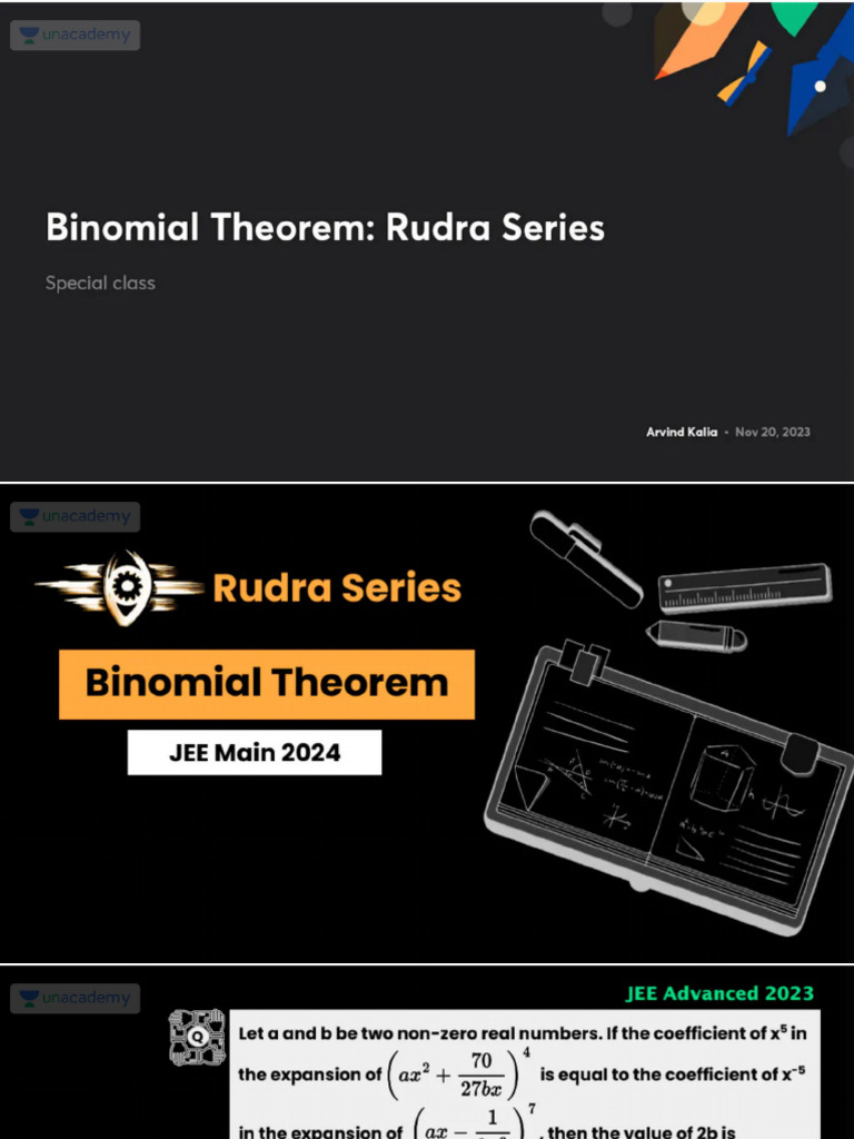 Binomial Theorem Rudra Series No Anno | PDF