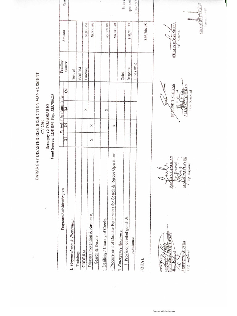 Approved BDRRM Plan | PDF
