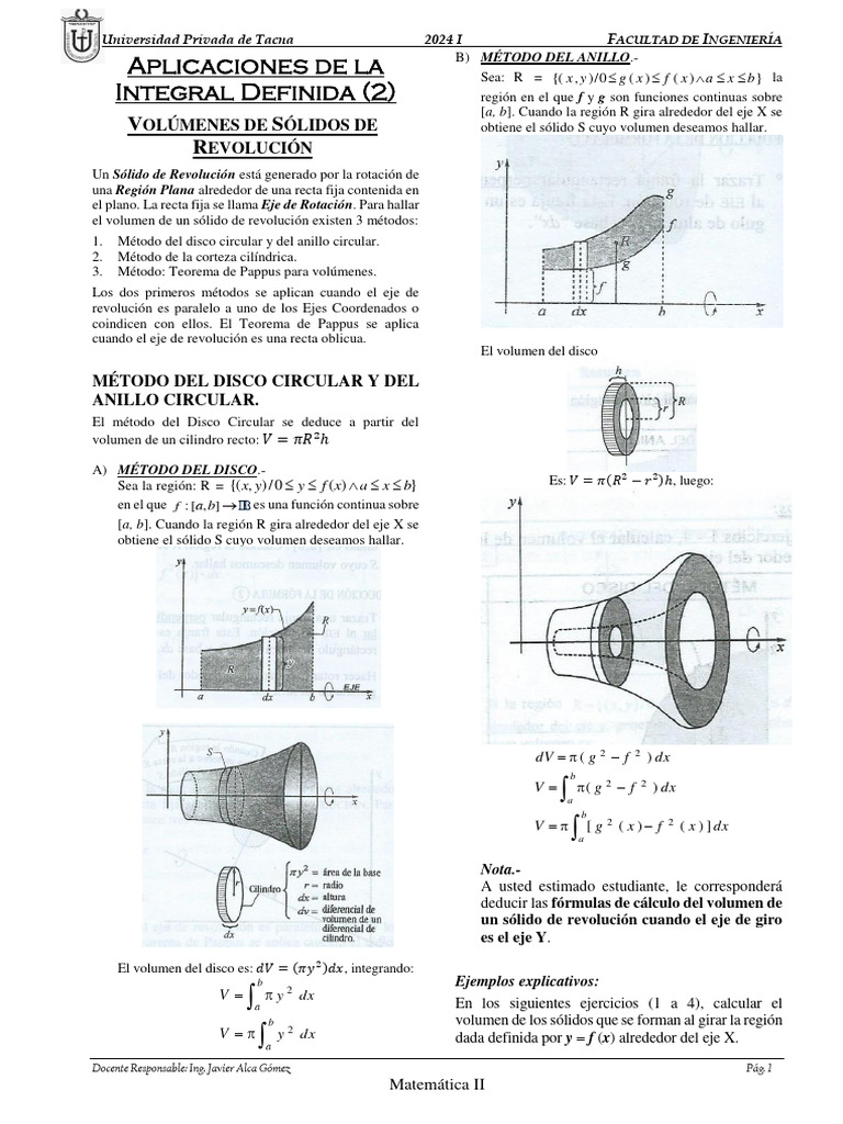Matematica Ii Faing 2024-1 - Aplicaciones 2 | PDF | Curva | Integral